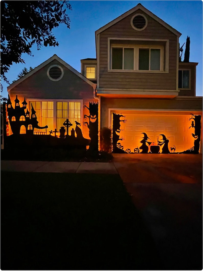 8ft Haunted House Template When Made. Printable Trace and Cut Halloween ...