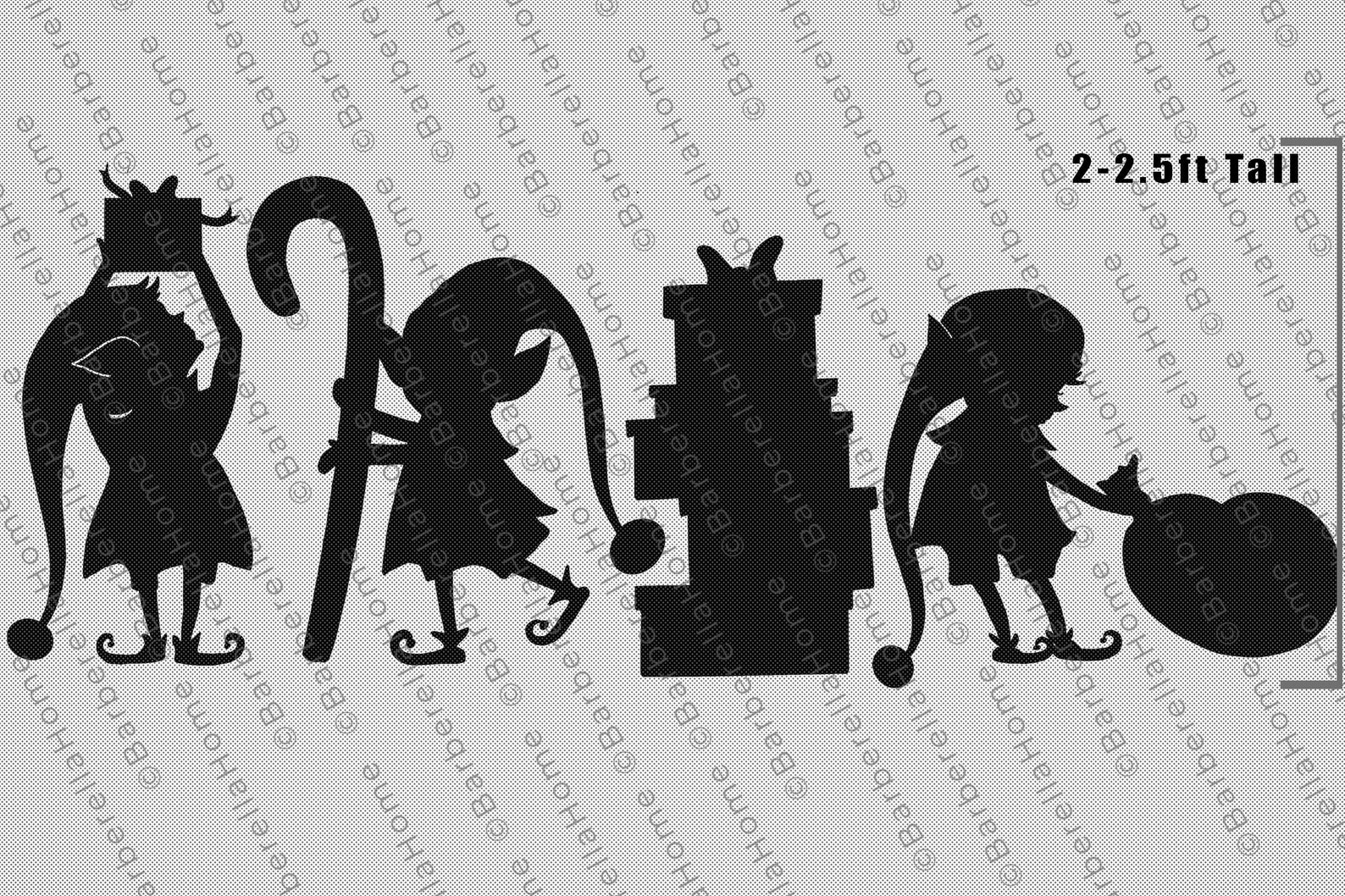 2.5ft Santa's Elves Template When Made. Printable Trace - Etsy