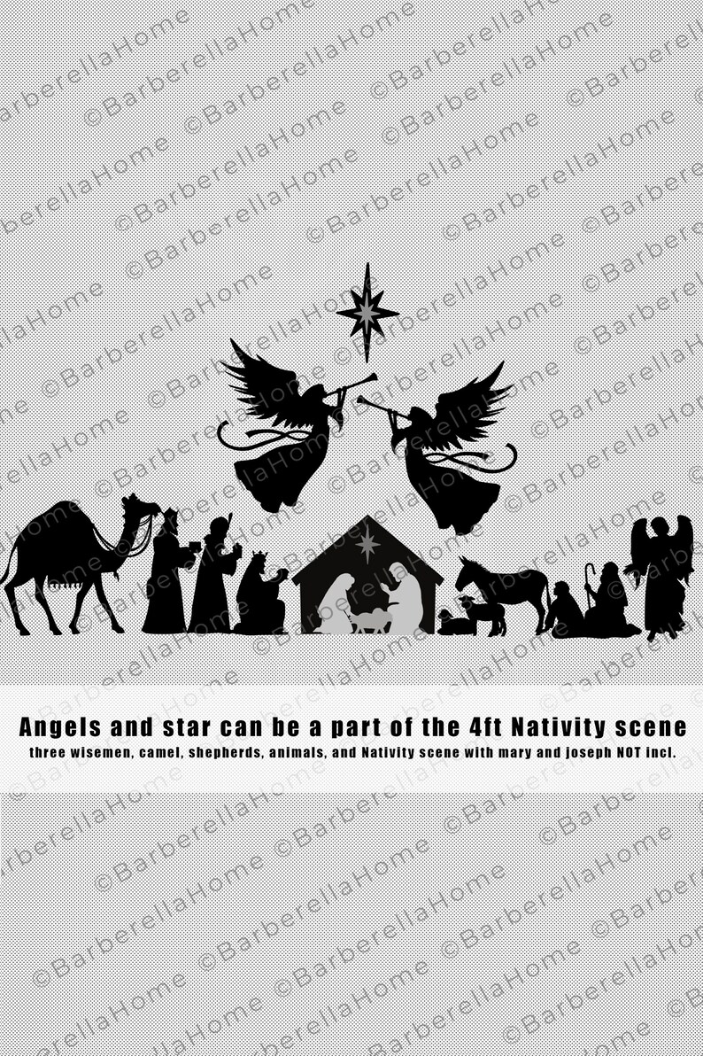Angels and Northern Star Templates When Made for 4ft Nativity ...