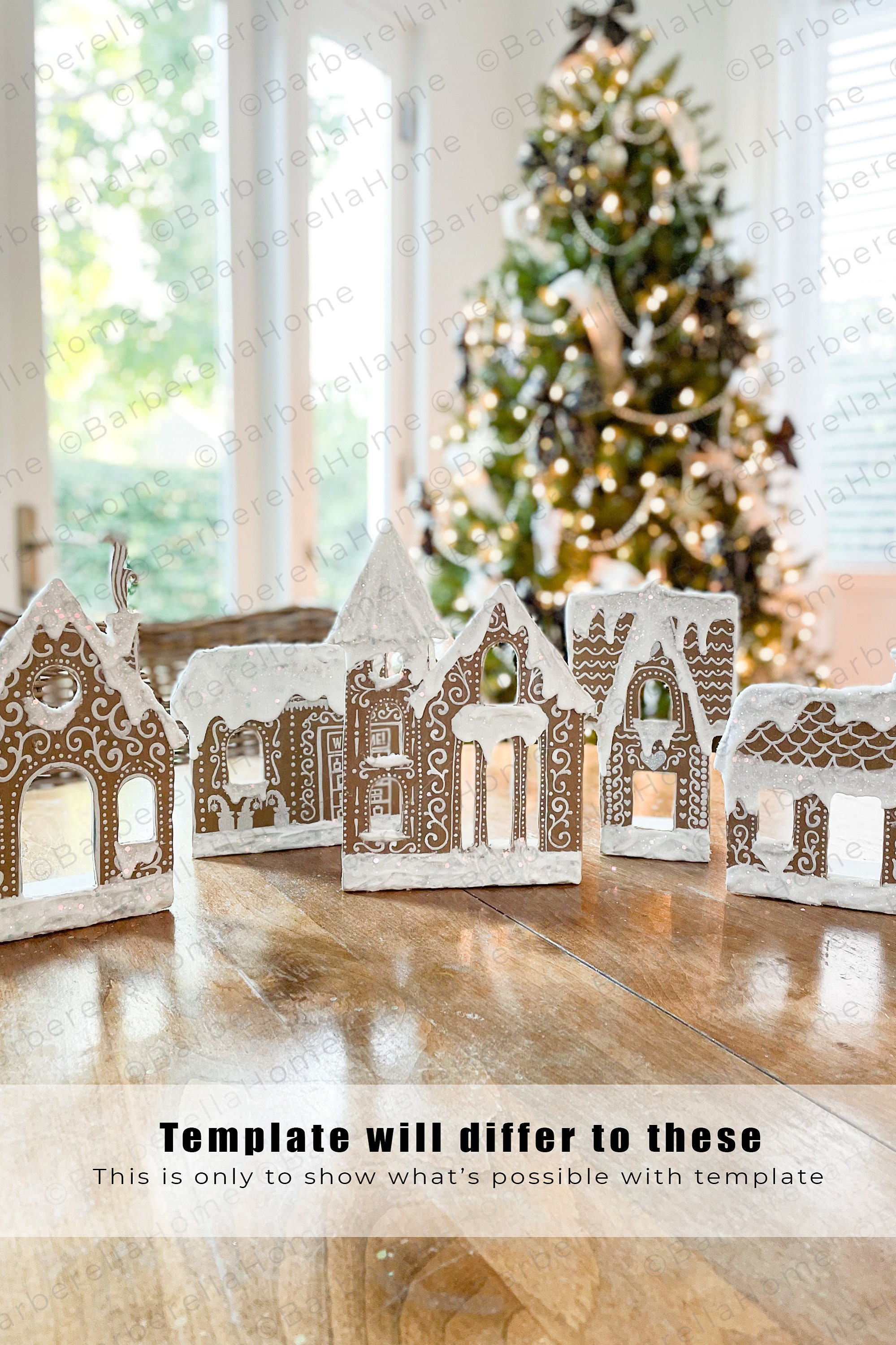 Mantle Gingerbread Houses/village Template. Printable Trace and Cut ...