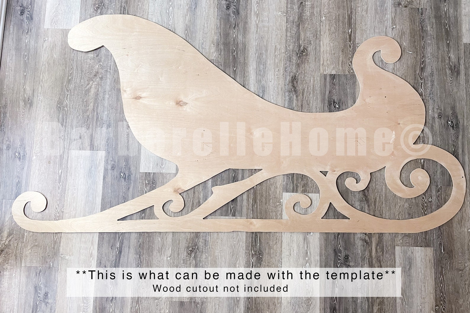 Life-size, 3'8ft Santa's Sleigh Template When Made. Printable Trace and ...