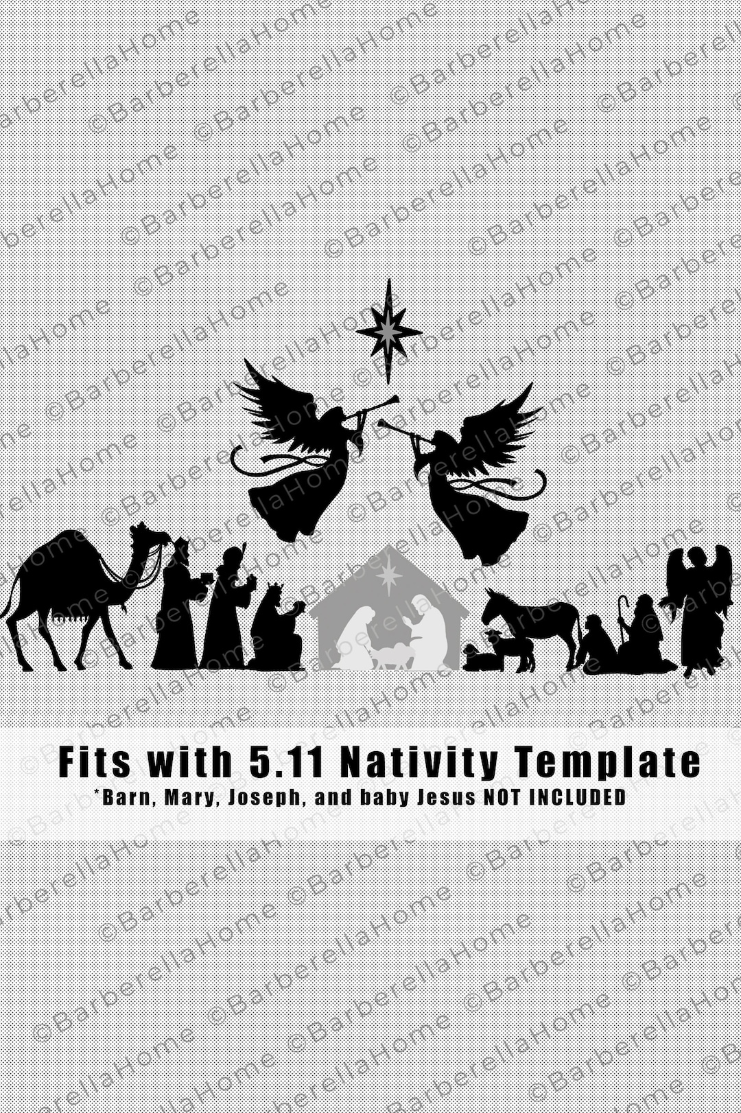 12 LIFESIZE Characters and Animals for 5.11ft Nativity Scene. Printable ...