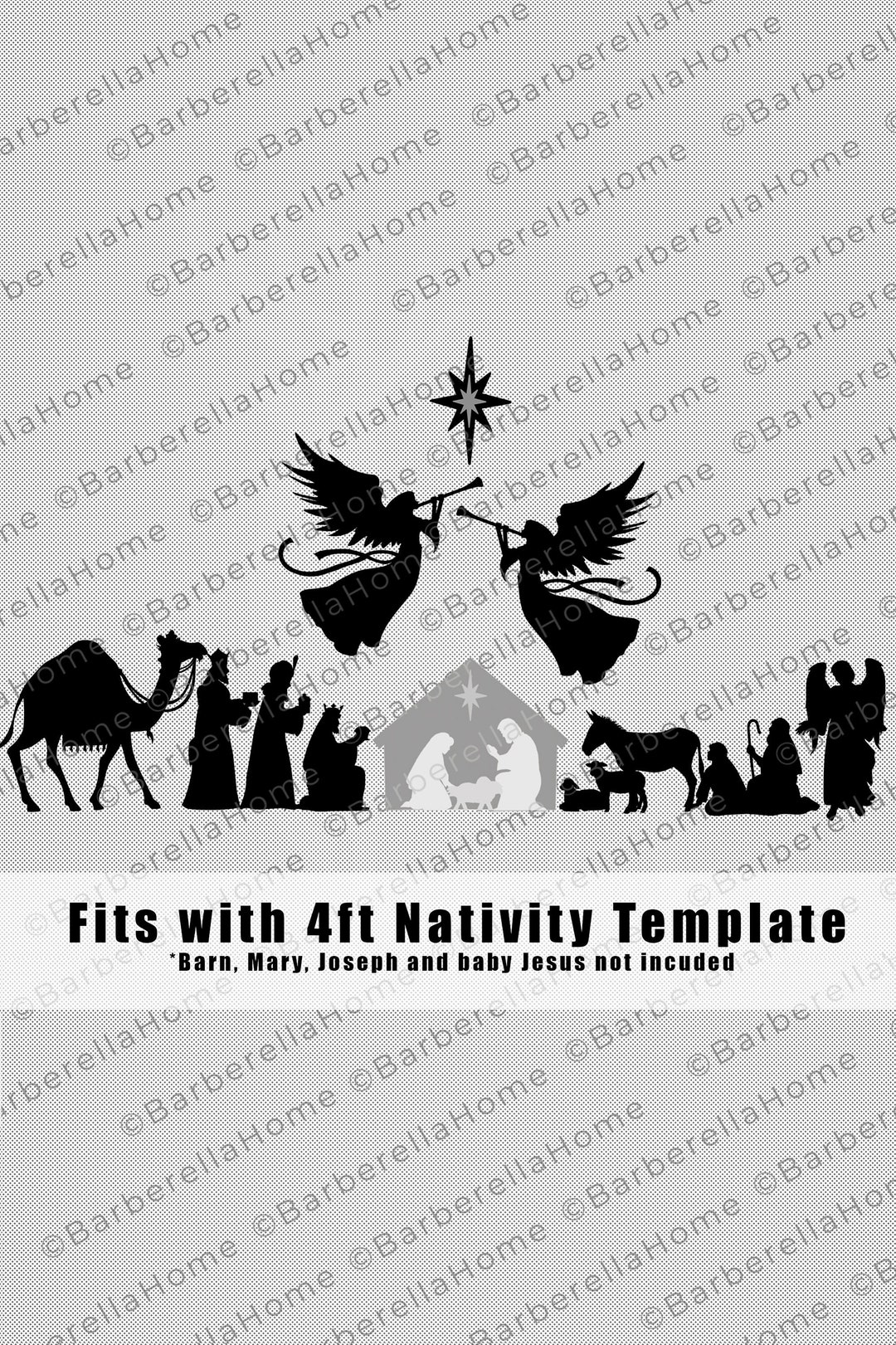 12 Characters and Animals for 4ft Nativity Scene. Printable Trace and ...