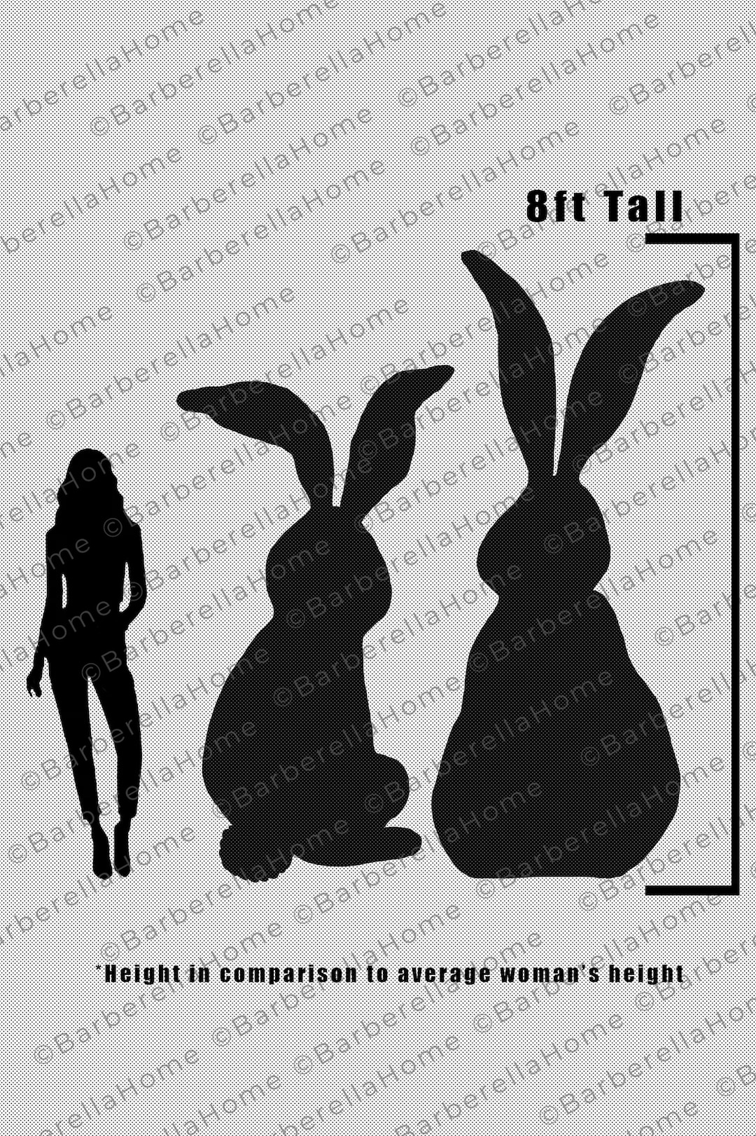 8ft Bunny Silhouette Template When Made. Printable Trace & Cut Easter ...