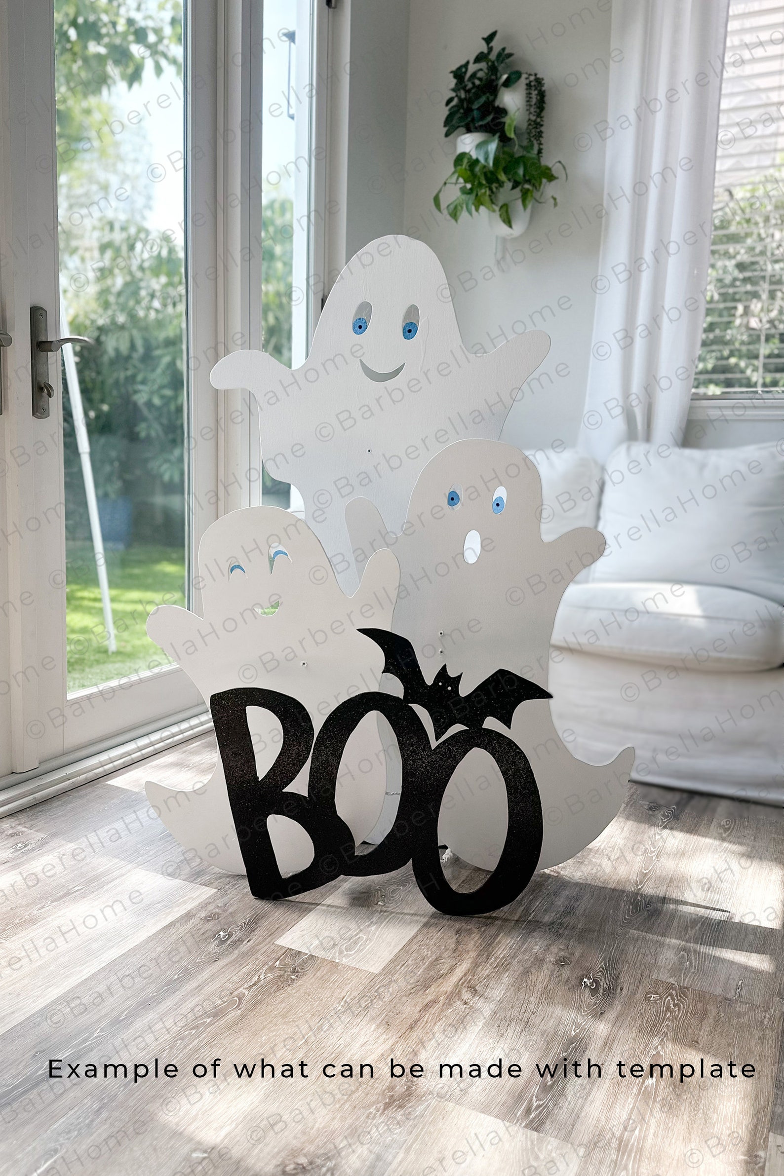 4ft Cute Ghost Trio With BOO Template When Made. Printable Trace & Cut ...