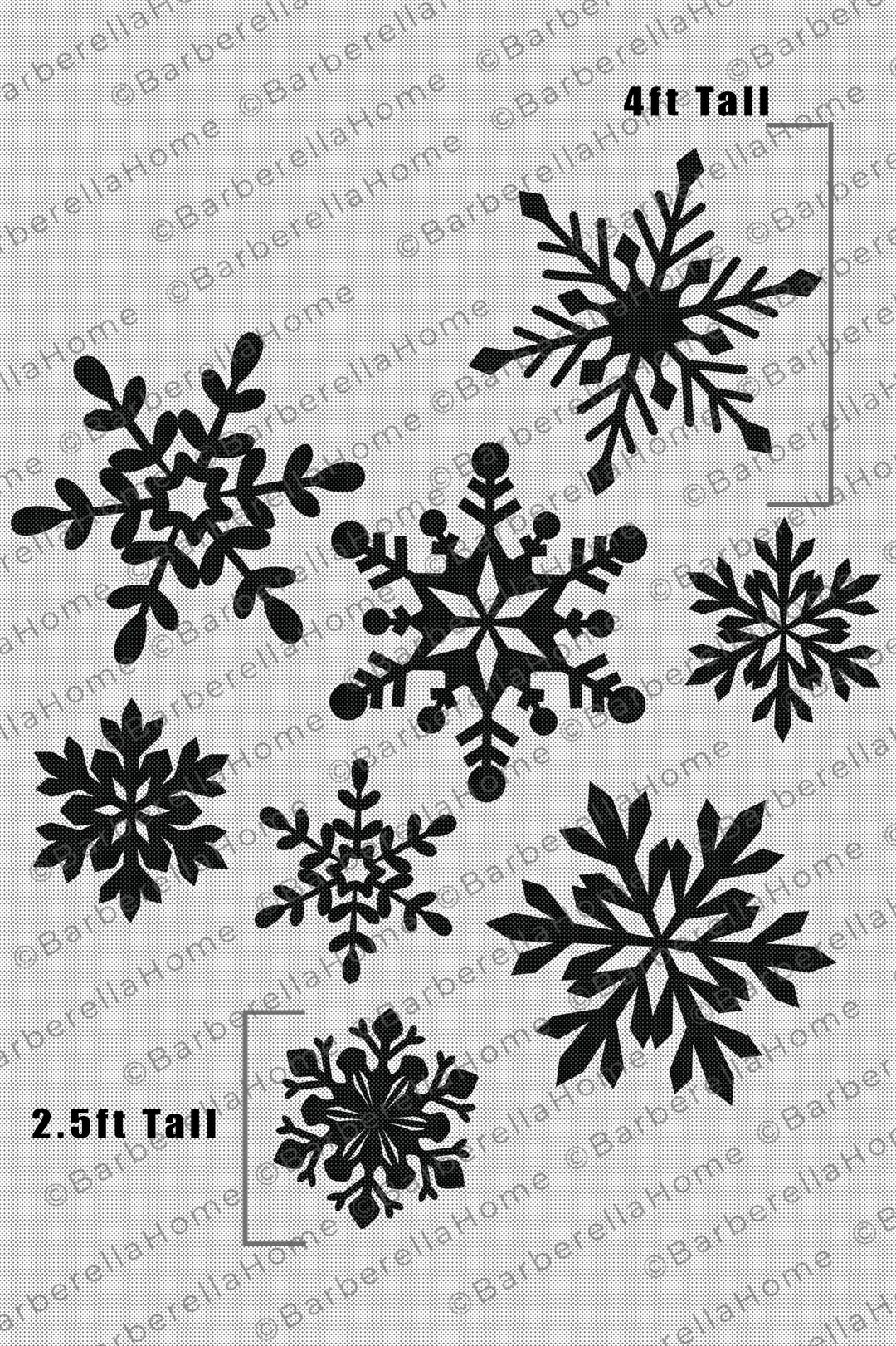 EIGHT 2.5-4ft Snowflake Template When Made. Printable Trace and Cut ...