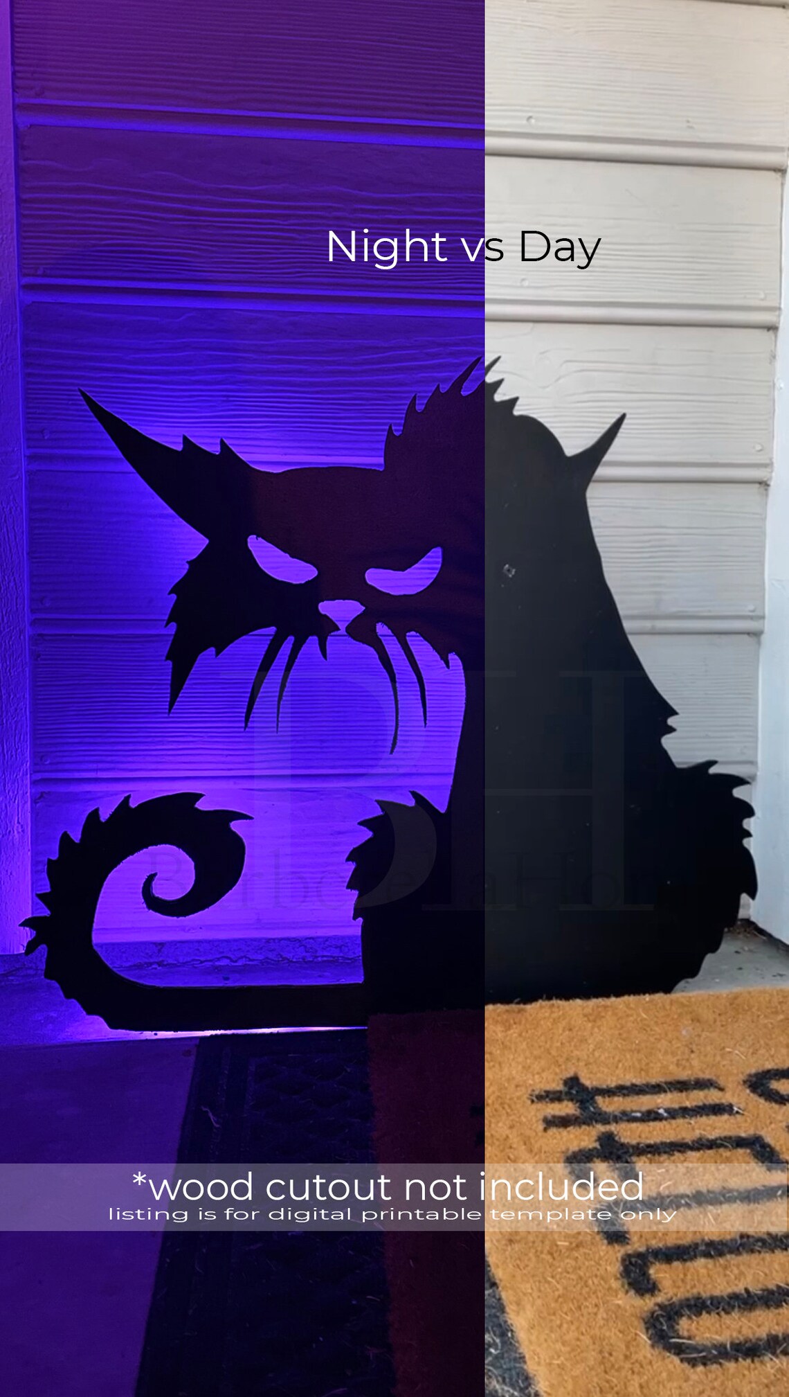 3ft Scary Black Cat Template When Made. Printable Trace and - Etsy