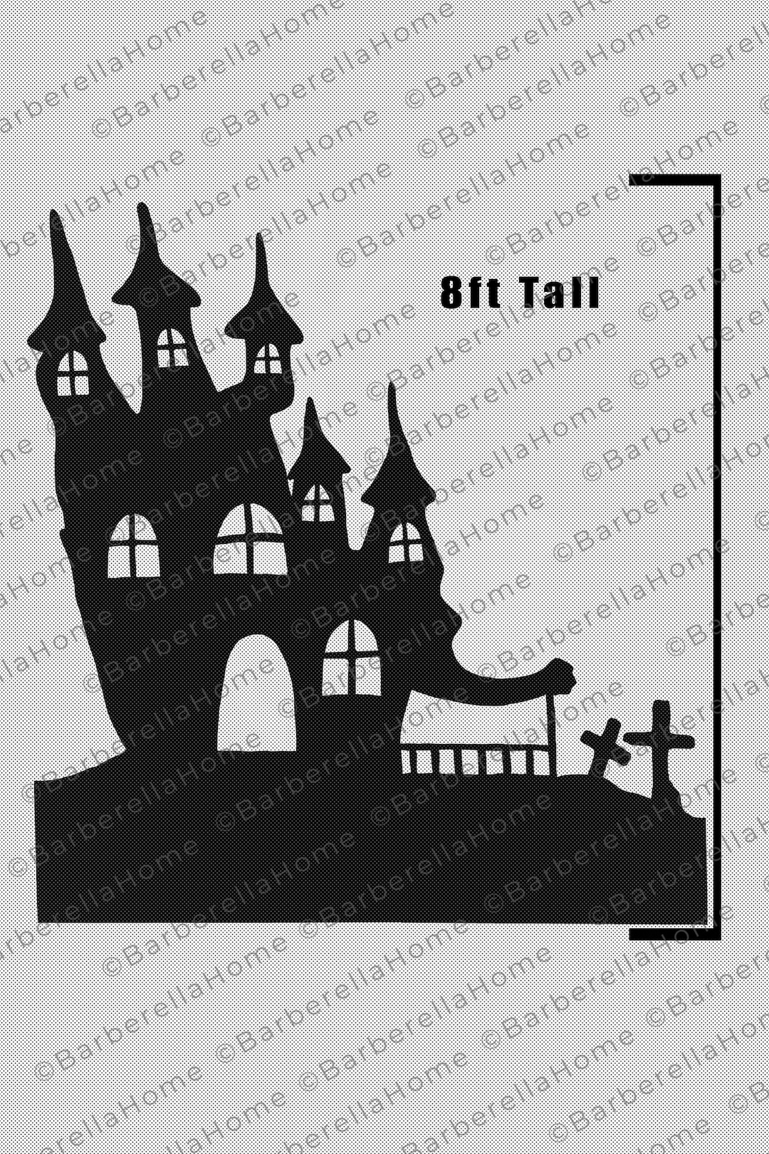 8ft Haunted House Template When Made. Printable Trace and Cut Halloween ...