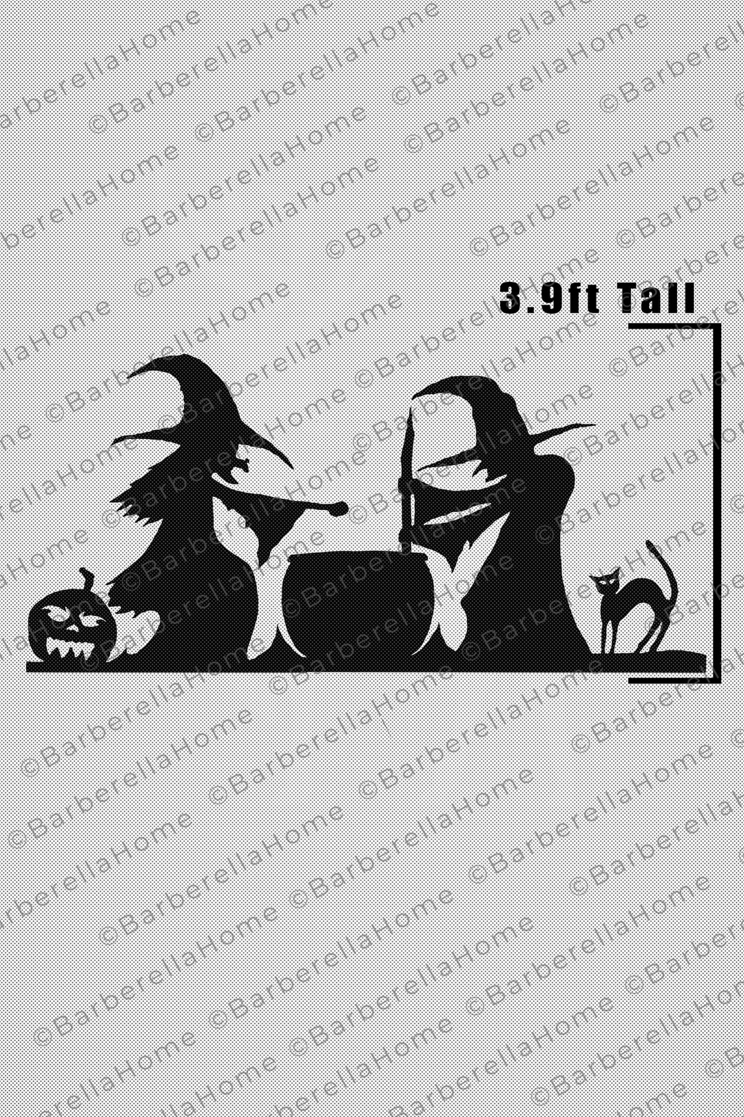 3.9ft Witches Template When Made. Printable Trace and Cut Halloween ...