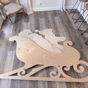 Life-size, 3'8ft Santa's Sleigh Template When Made. Printable Trace and ...