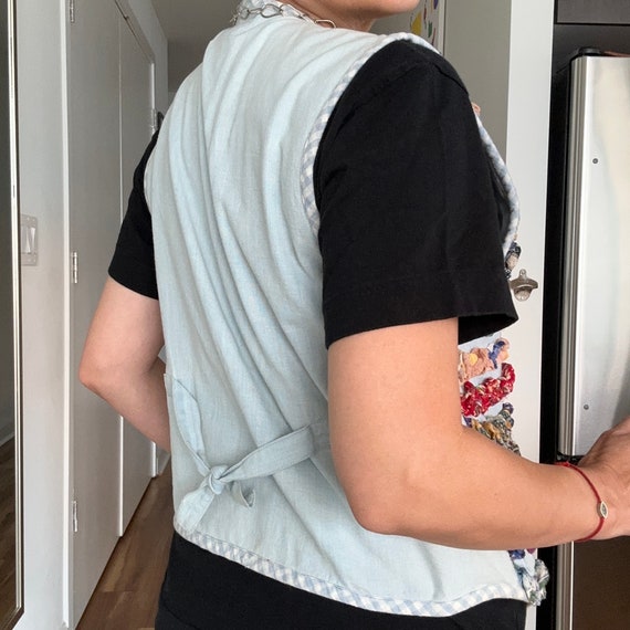 Vintage Cottagecore patchwork ribbon vest - Gem