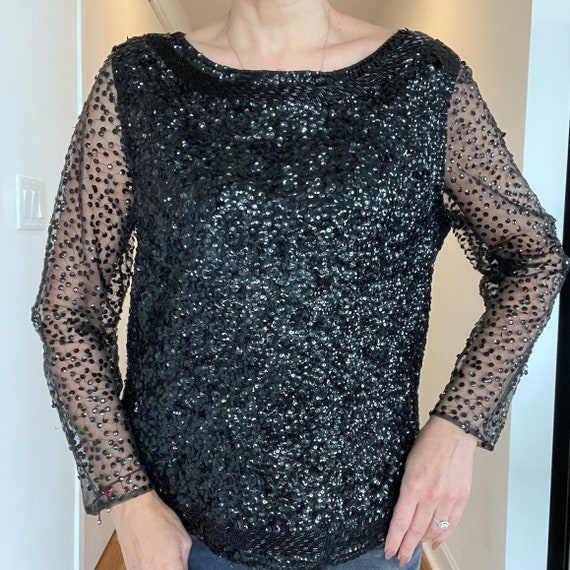 Vintage Black cocktail party top - Gem