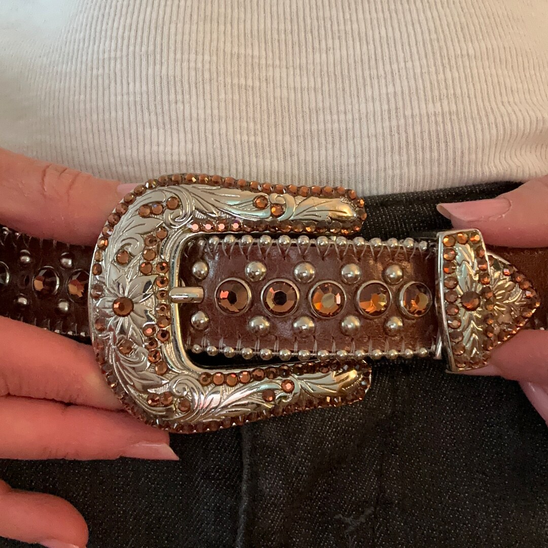 BB Simon Western Beaded Bling Belt Gorgeous - Etsy
