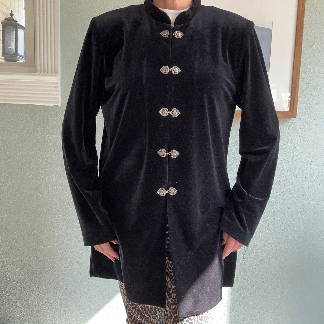 Vintage Black Military Long Jacket - Etsy