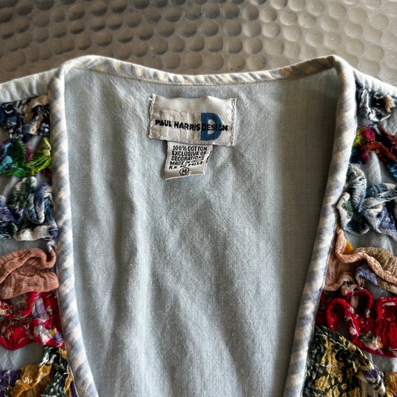 Vintage Cottagecore patchwork ribbon vest - Gem