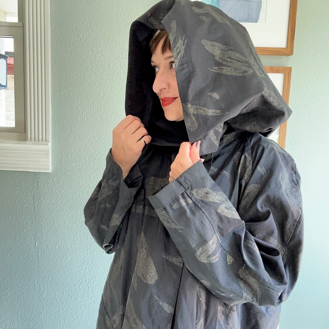 Vintage Black Goth Hooded Cloak - Etsy