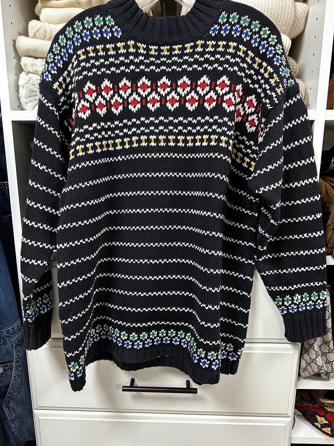 Vintage Cottagecore Liz Claiborne Preppy Navy Sweater - Etsy