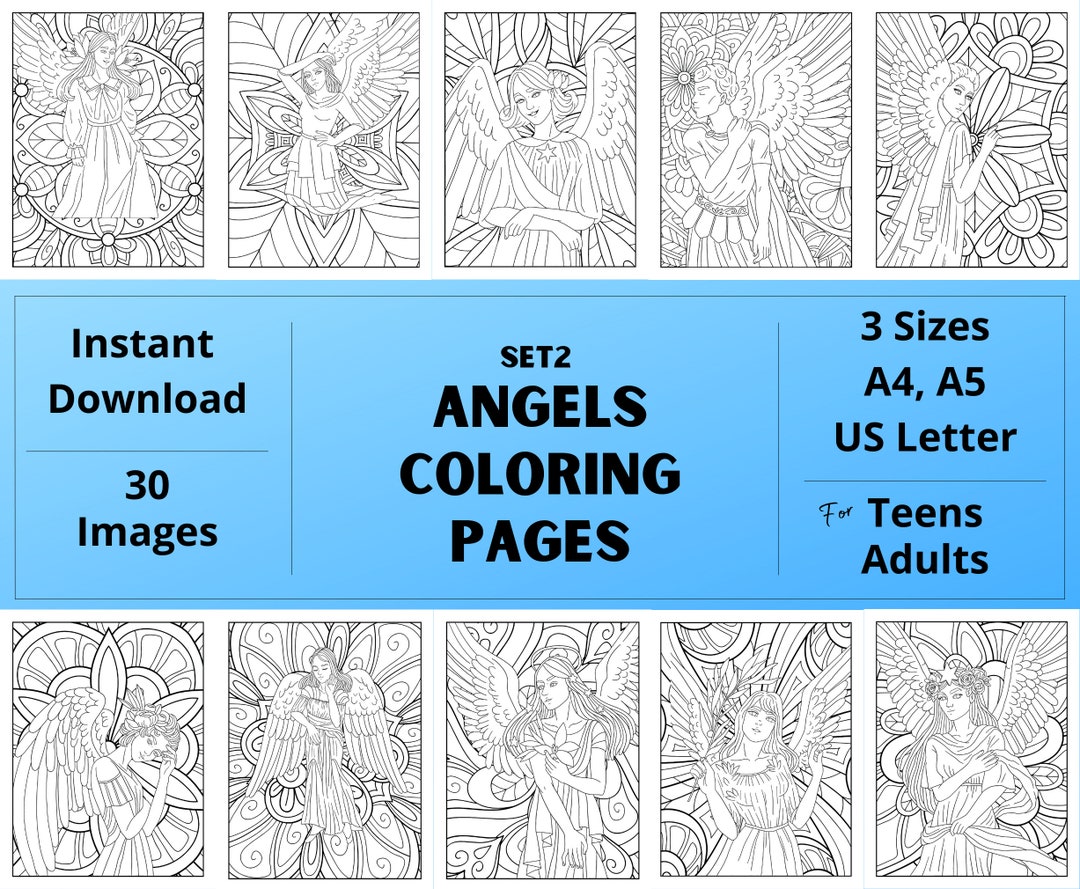 Angels Coloring Book Printable | Religious Coloring Sheets| Sunday ...