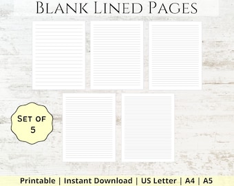 Printable Lined Paper PDF, Wide Ruled Paper, College Ruled Paper, Lined ...