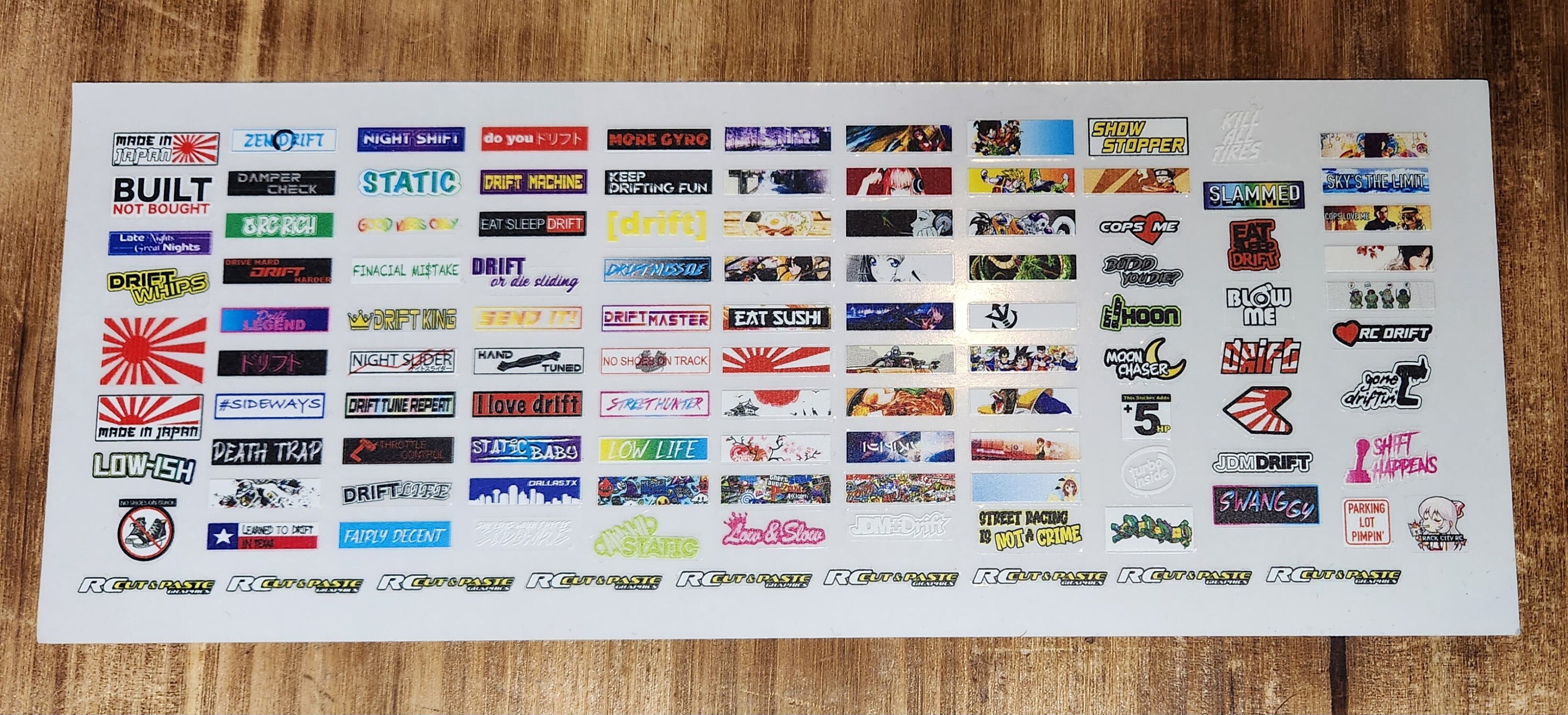 Slap Sticker set 3 1/10 Scale RC Slap Stickers 100 - Etsy Canada