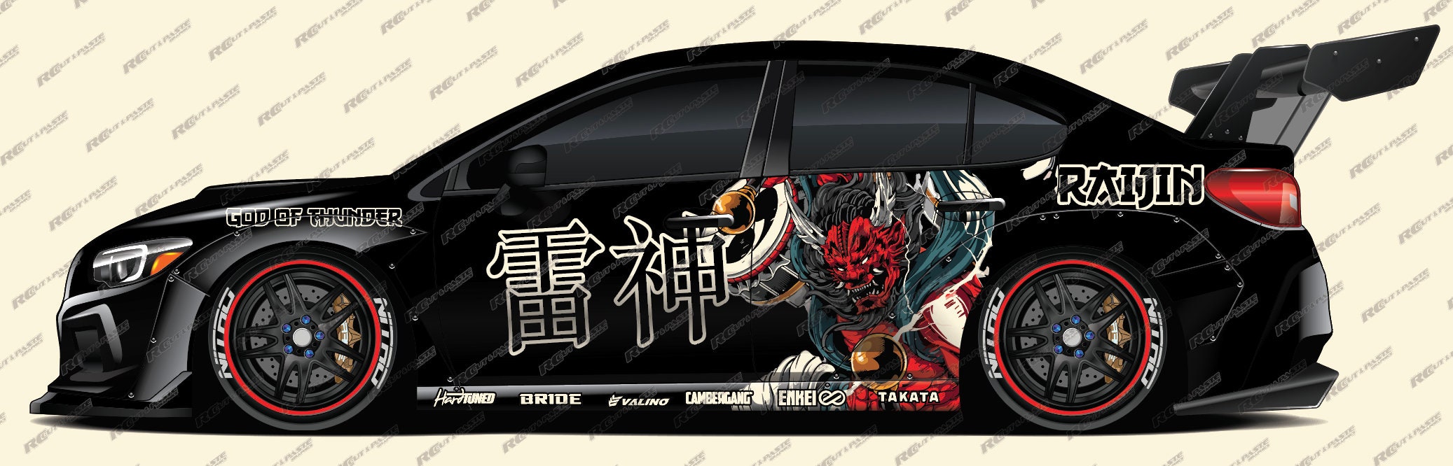 1/10 Scale RC Drift Livery Kit Raijin Thunder God Livery - Etsy