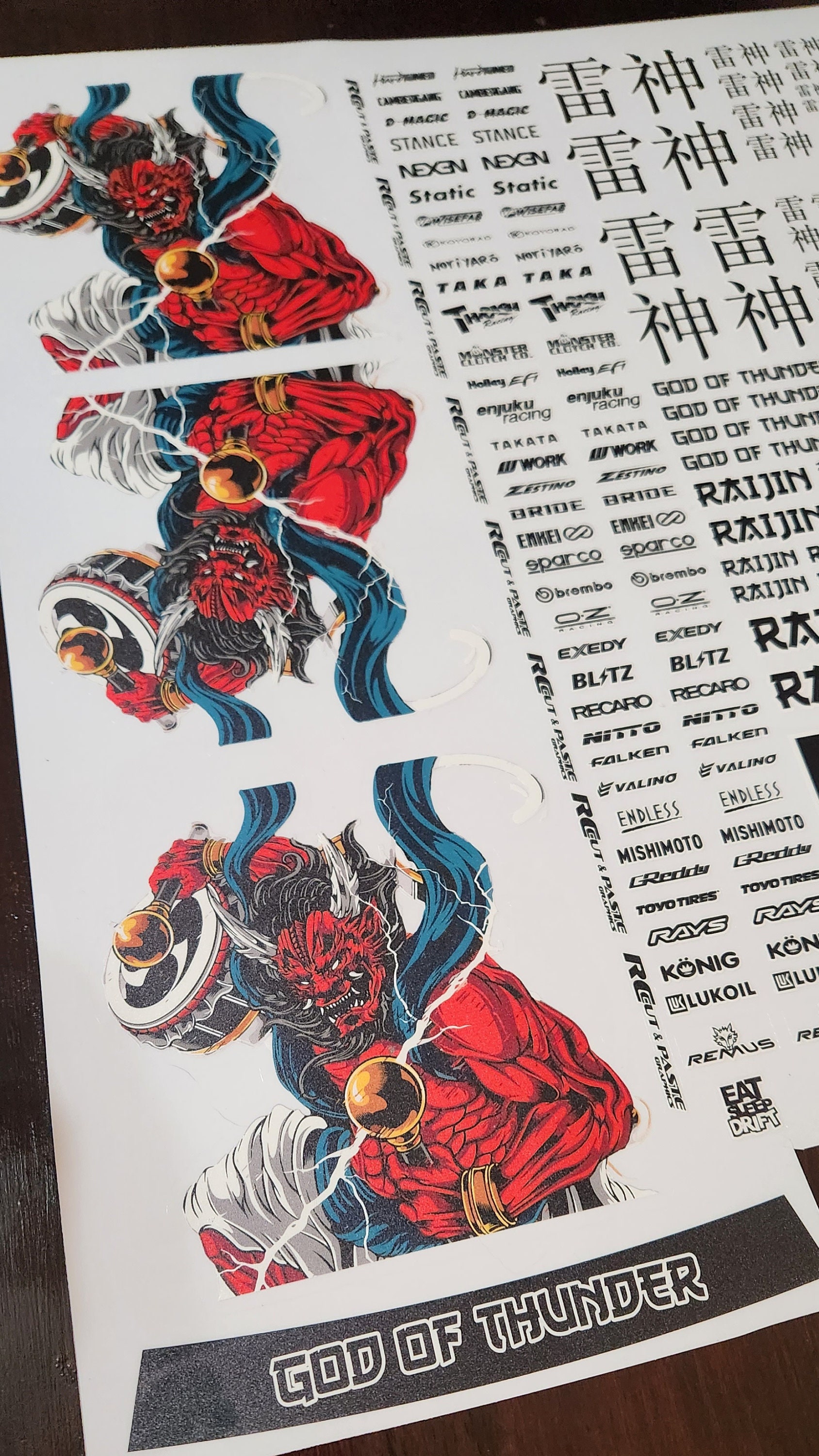 1/10 Scale RC Drift Livery Kit Raijin Thunder God Livery - Etsy