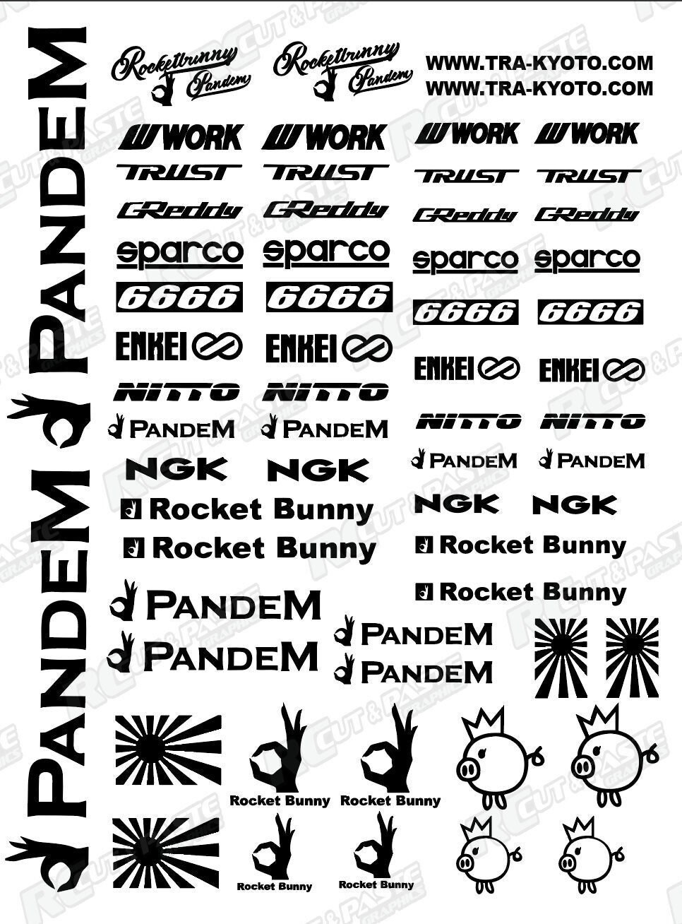 Rocket Bunny Sticker Decal Sheet 1/10 Scale RC Decal Sheet - Etsy