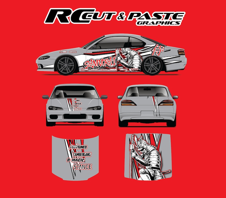 1/10 and 1/24 Scale RC Drift Livery Kit - Samurai 2 - Etsy
