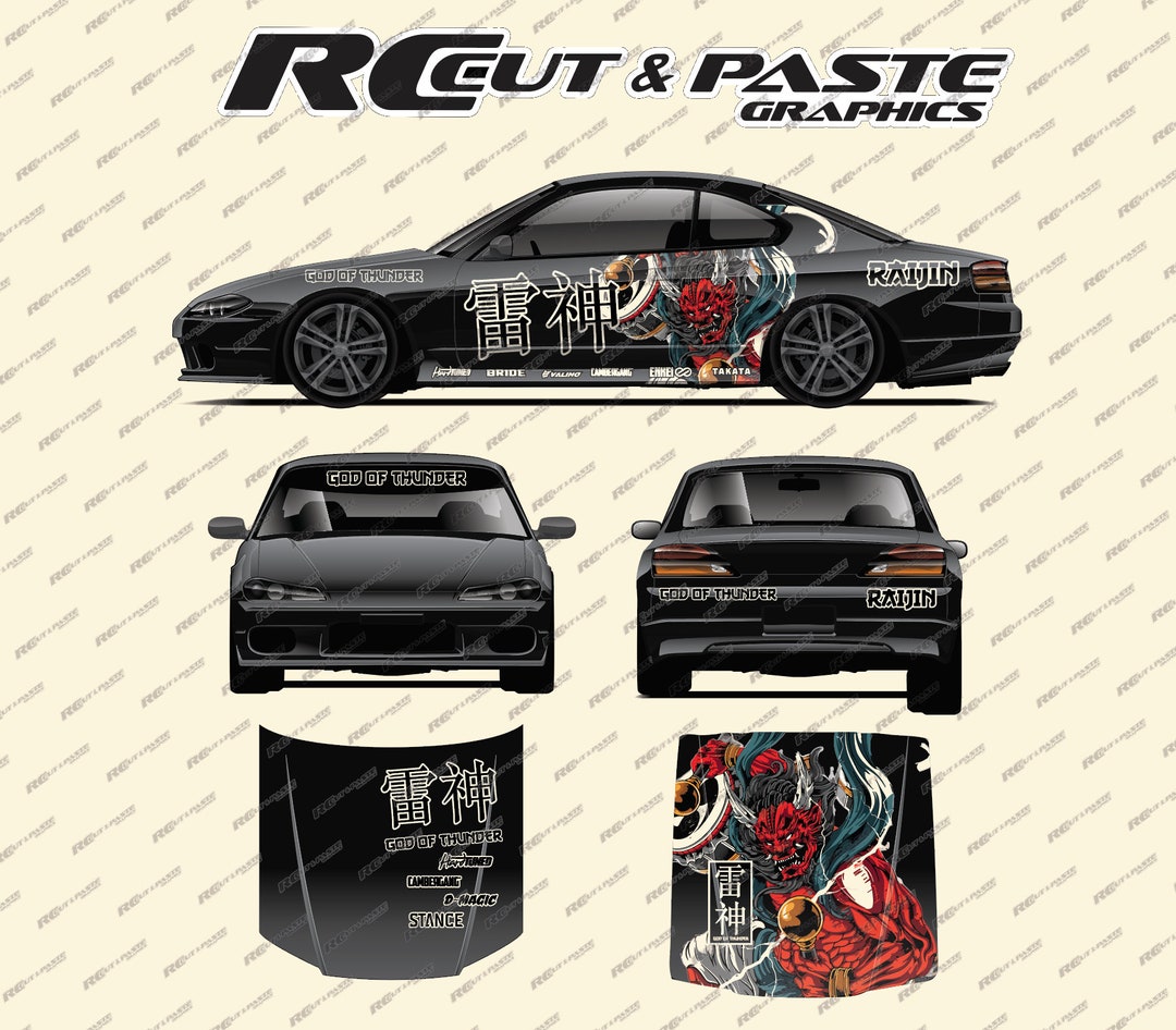 1/10 Scale RC Drift Livery Kit Raijin Thunder God Livery - Etsy