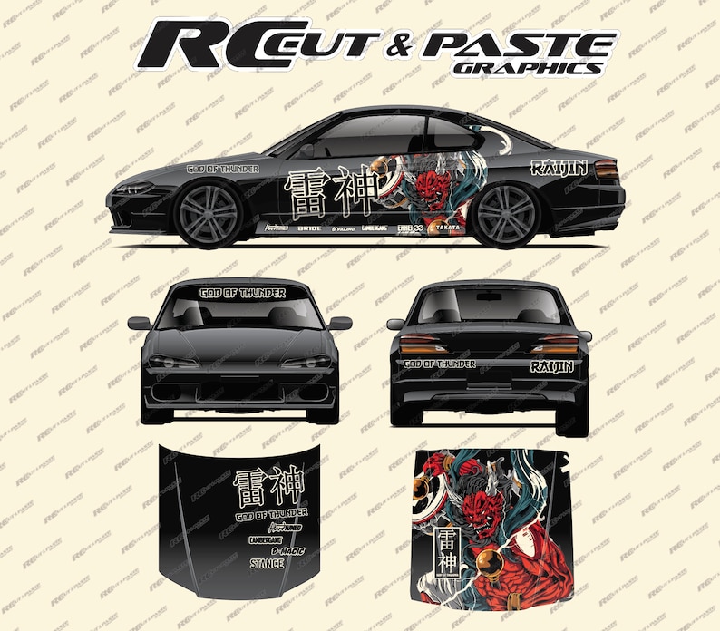 1/10 Scale RC Drift Livery Kit Raijin Thunder God Livery - Etsy