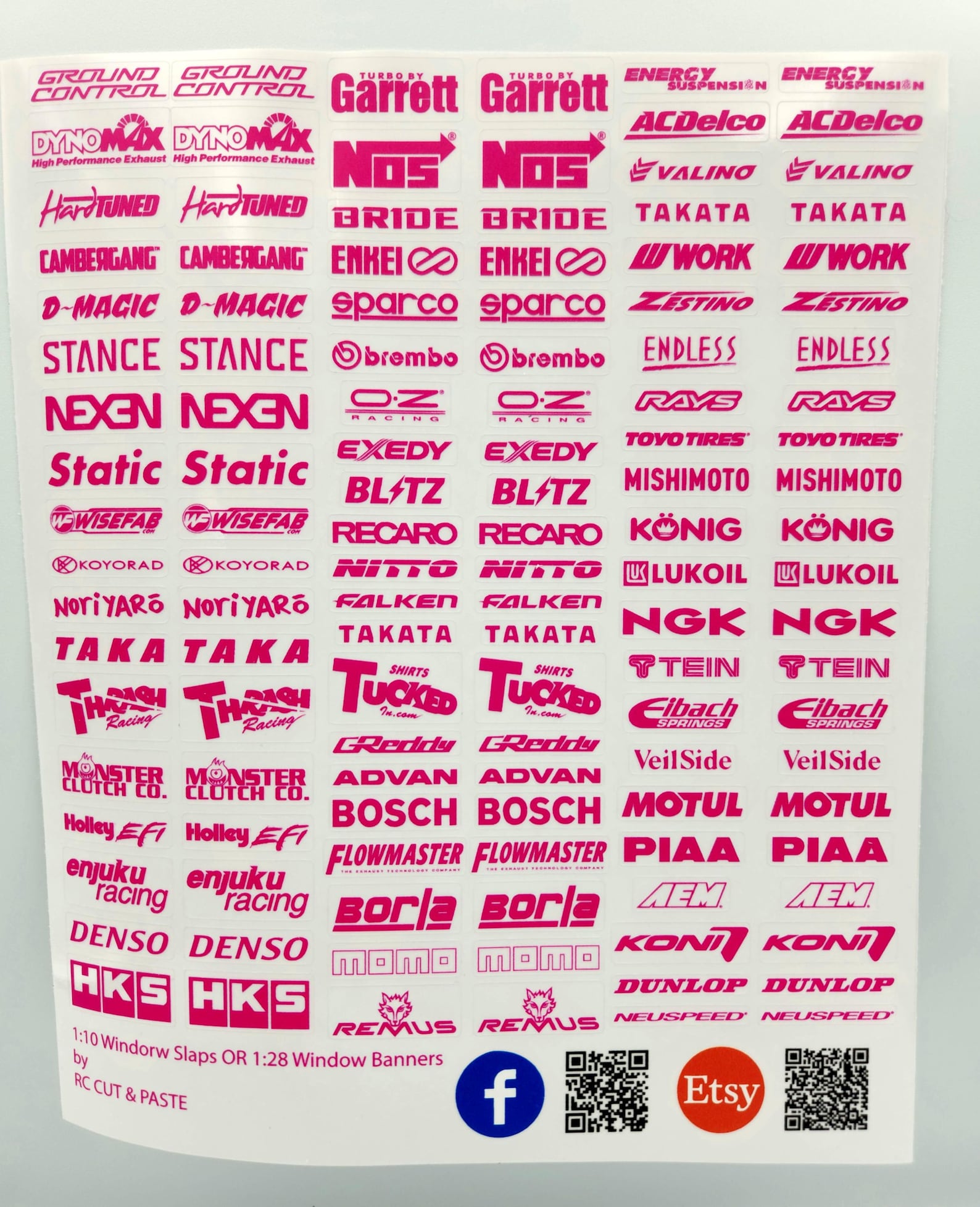 1:10 Scale - Colors RC Car Sponsor Decals - Etsy