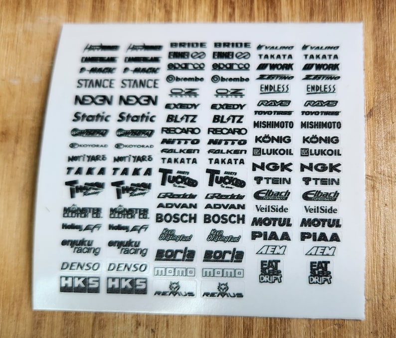 1:24 - 28 Scale RC Car Sponsor Decals - Etsy