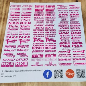 1:10 Scale - Colors RC Car Sponsor Decals - Etsy