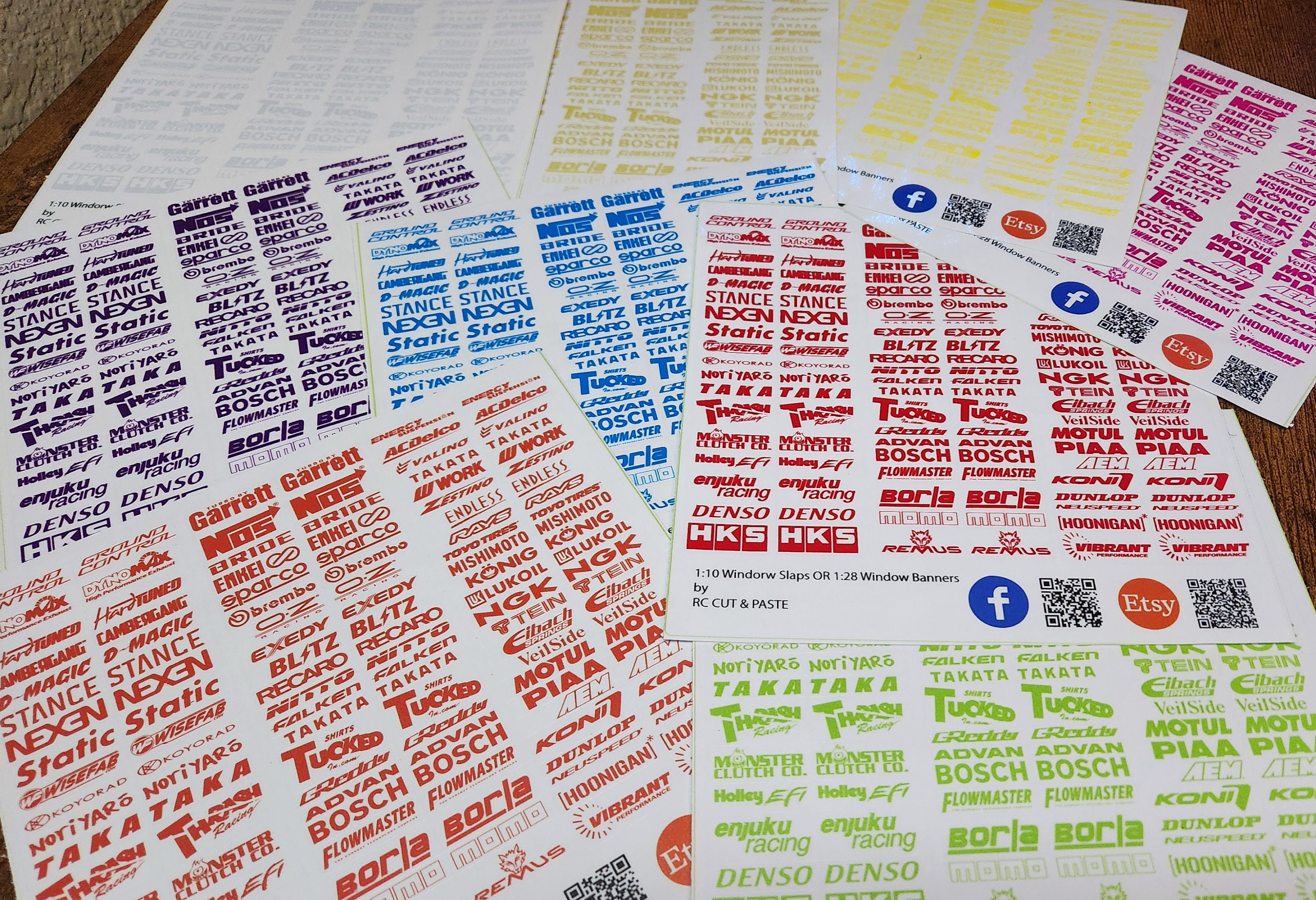 1:10 Scale - Colors RC Car Sponsor Decals - Etsy