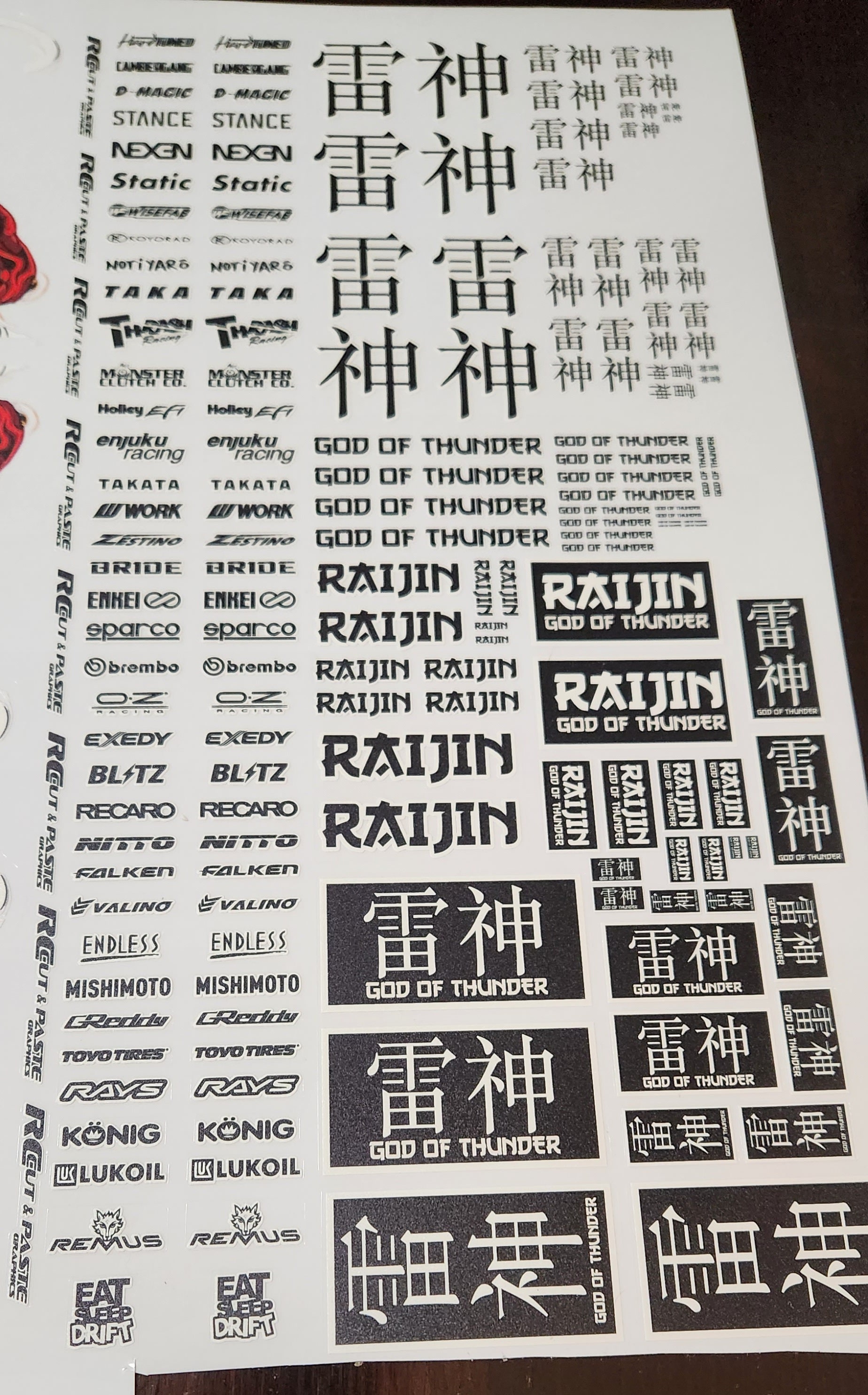 1/10 Scale RC Drift Livery Kit Raijin Thunder God Livery - Etsy