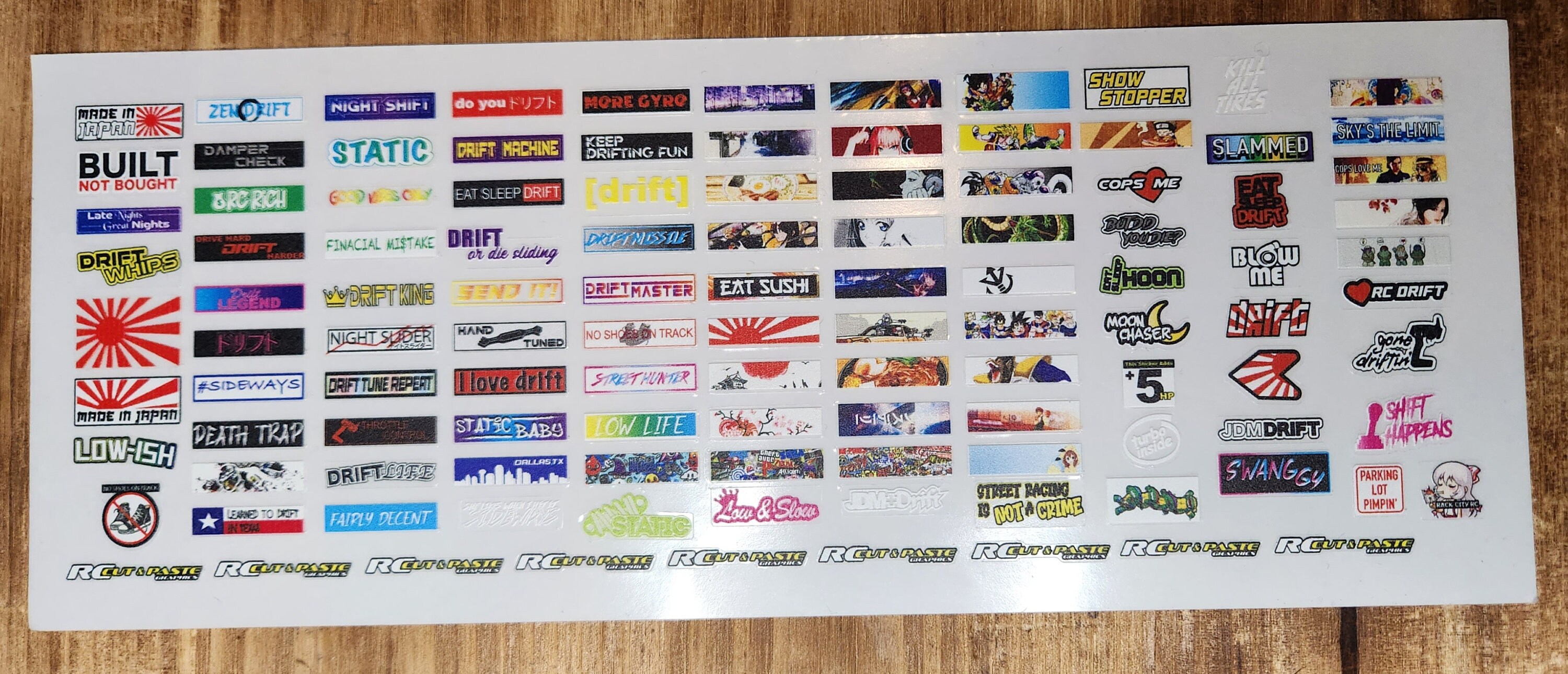 Slap Sticker set 3 1/10 Scale RC Slap Stickers 100 - Etsy Canada