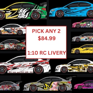 PICK ANY 2 (84.99) - 1/10 Scale RC Drift Livery Kit - Etsy