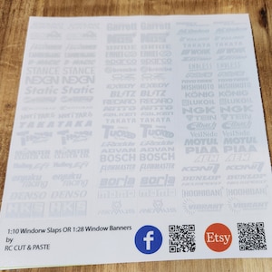 1:10 Scale - Colors RC Car Sponsor Decals - Etsy