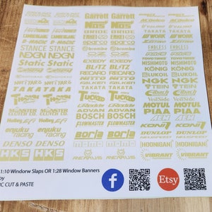 1:10 Scale - Colors RC Car Sponsor Decals - Etsy