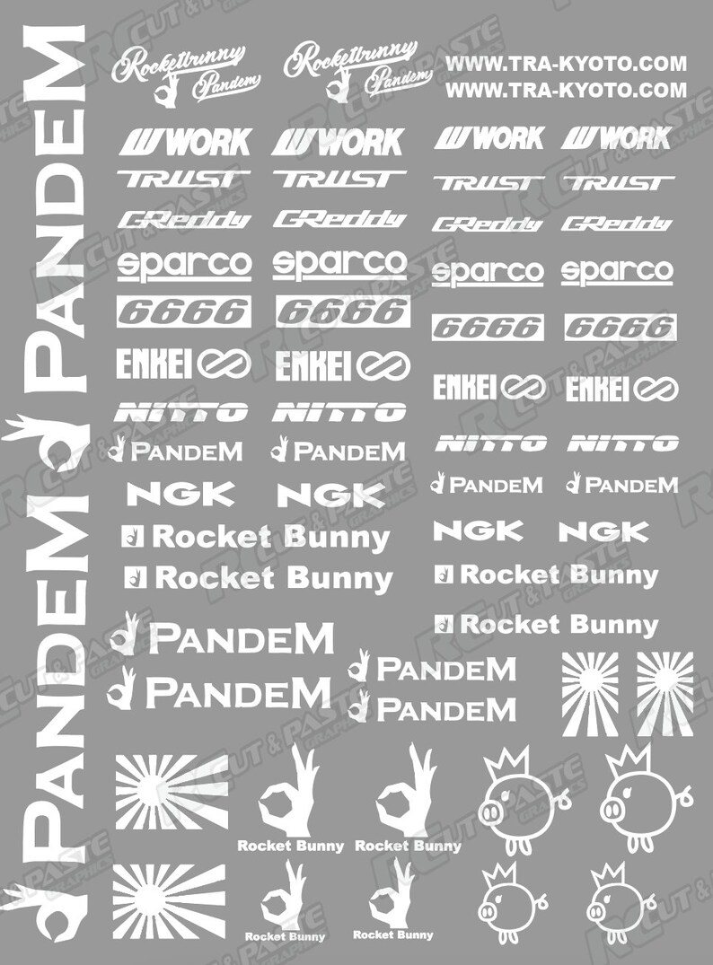 Rocket Bunny Sticker Decal Sheet 1/10 Scale RC Decal Sheet - Etsy