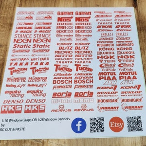 1:10 Scale - Colors RC Car Sponsor Decals - Etsy