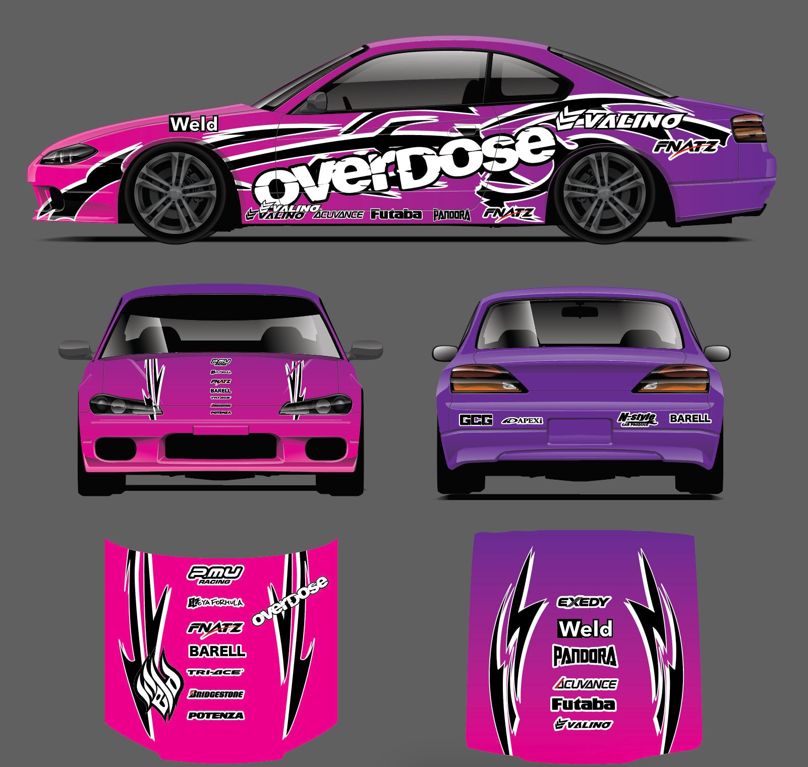 1/10 Scale RC Drift Livery Kit - Overdose Livery - Etsy