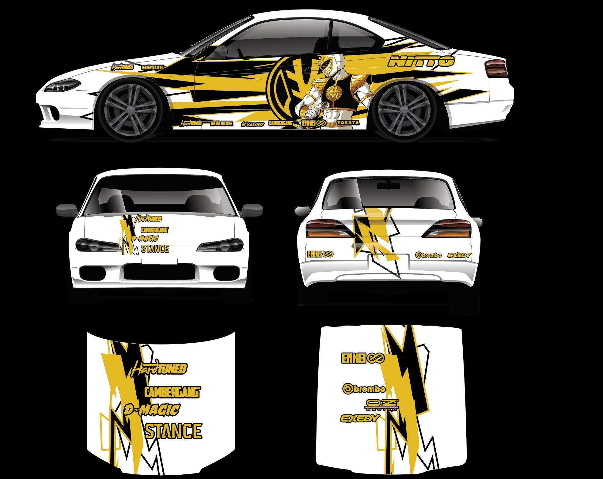 1/10 and 1/24 Scale RC Drift Livery Kit White Ranger - Etsy