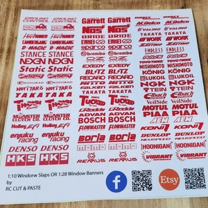 1:10 Scale - Colors RC Car Sponsor Decals - Etsy