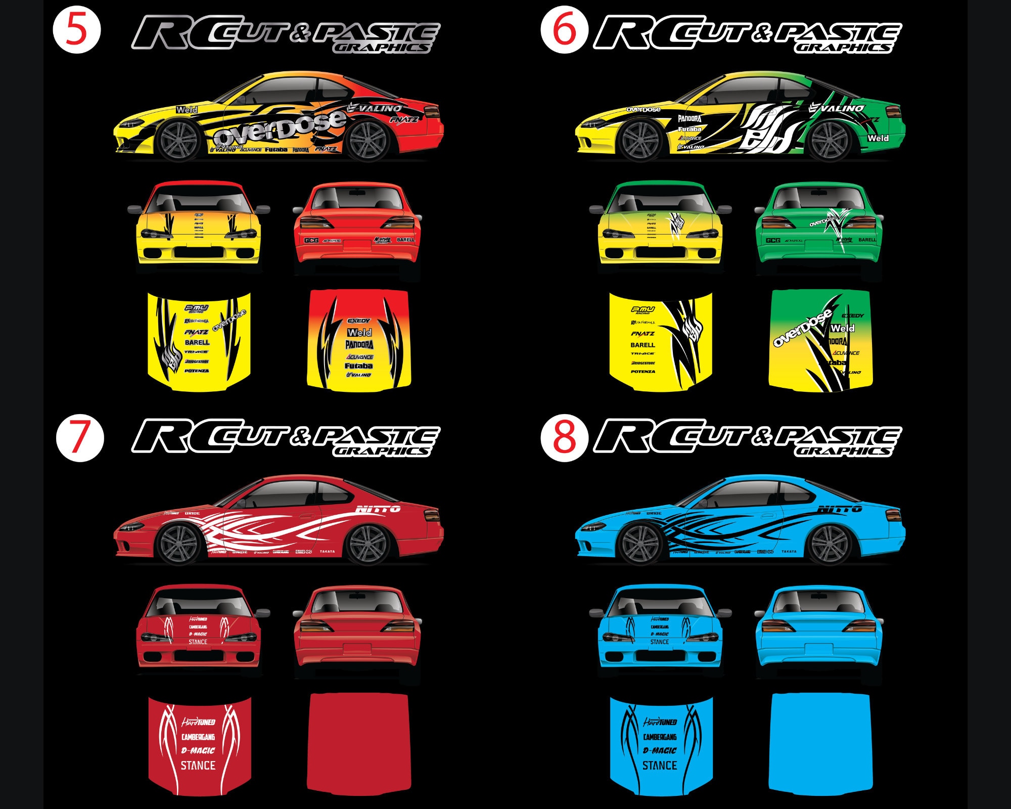 PICK ANY 2 59.99 1/24 Scale RC Drift Livery Kit - Etsy UK