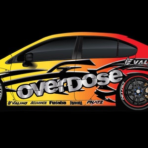 1/10 Scale RC Drift Livery Kit - Overdose Livery - Etsy