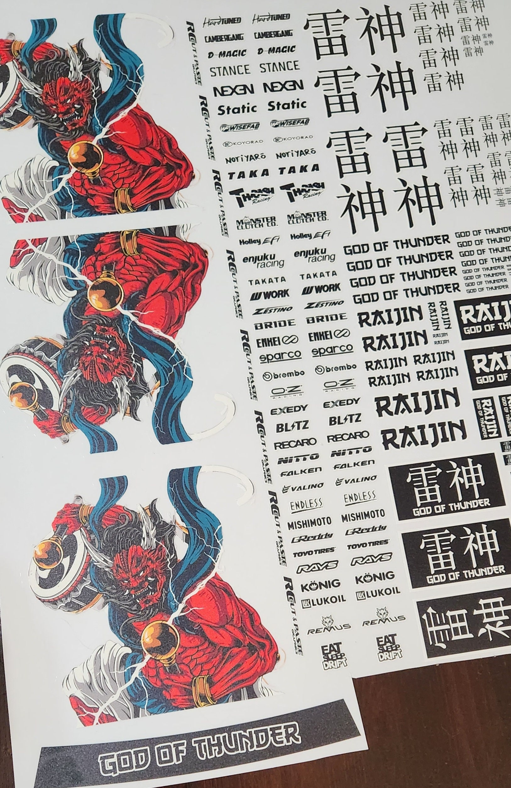1/10 Scale RC Drift Livery Kit Raijin Thunder God Livery - Etsy