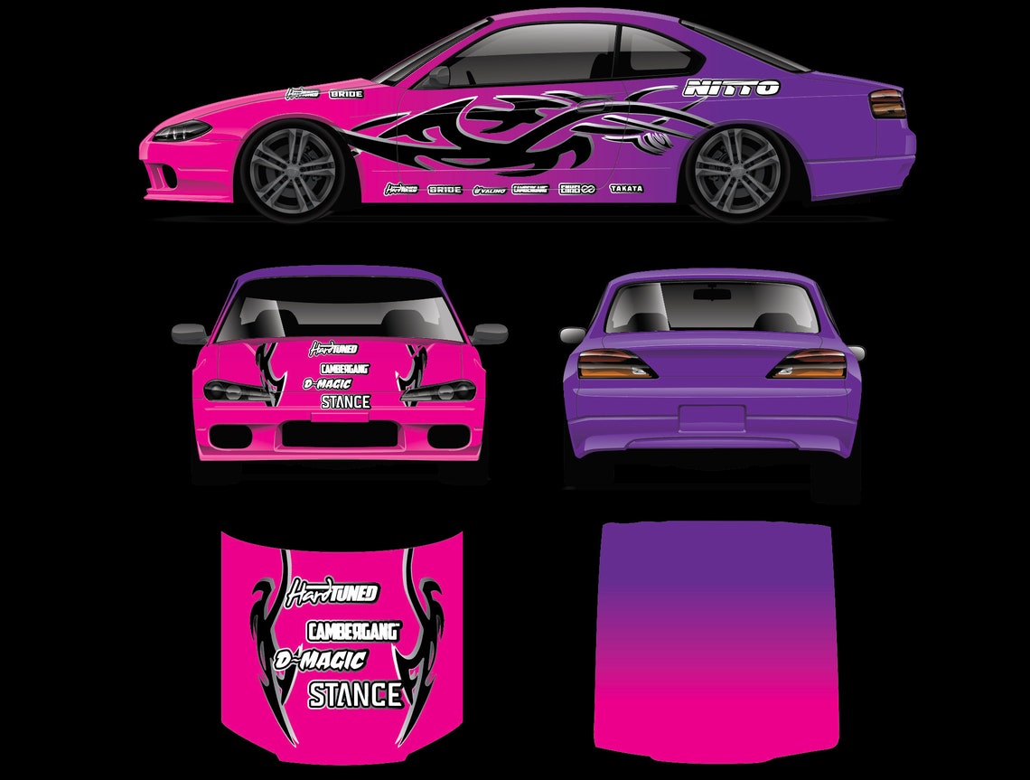 1/10 and 1/24 Scale RC Drift Livery Kit Tribal Livery 8 - Etsy