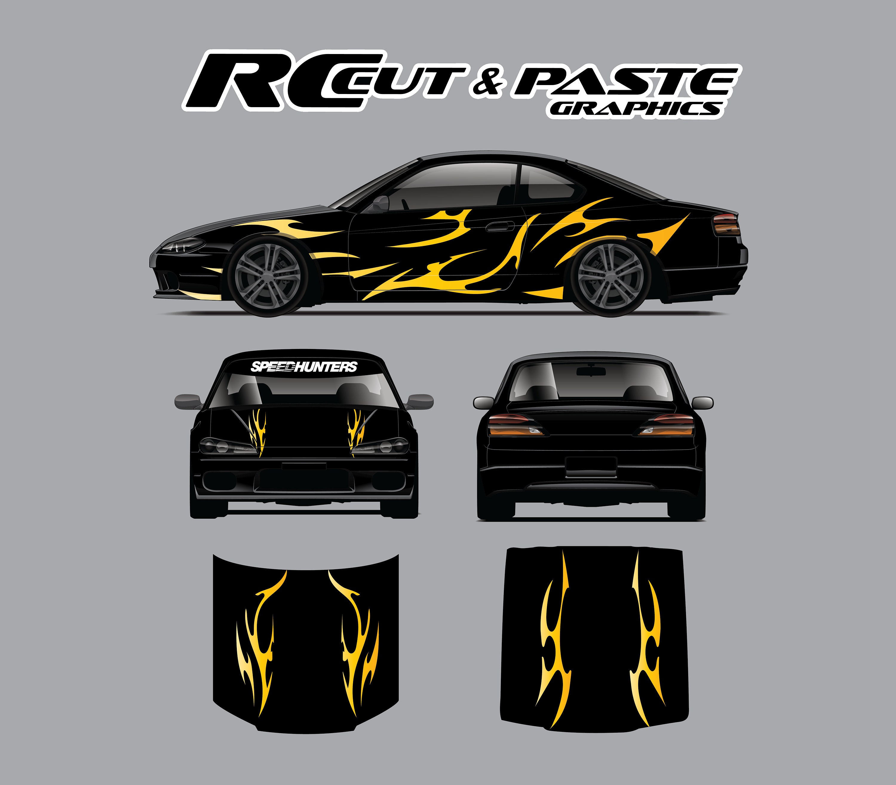 1/10 and 1/24 Scale RC Drift Livery Kit Tribal Livery 16 - Etsy