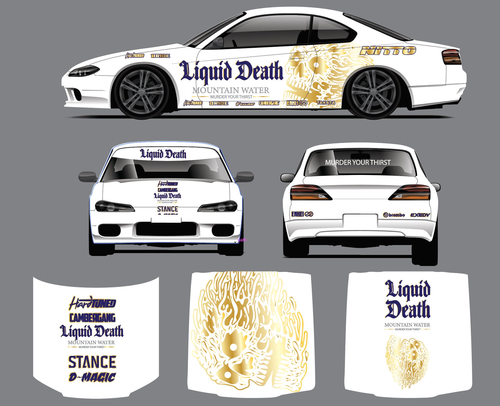 1/10 and 1/24 Scale RC Drift Livery Kit - Liquid Death - Etsy